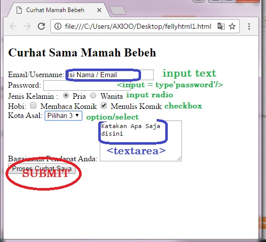 Cara Membuat Formulir/Form pada Halaman HTML - Petunjuk Onlene
