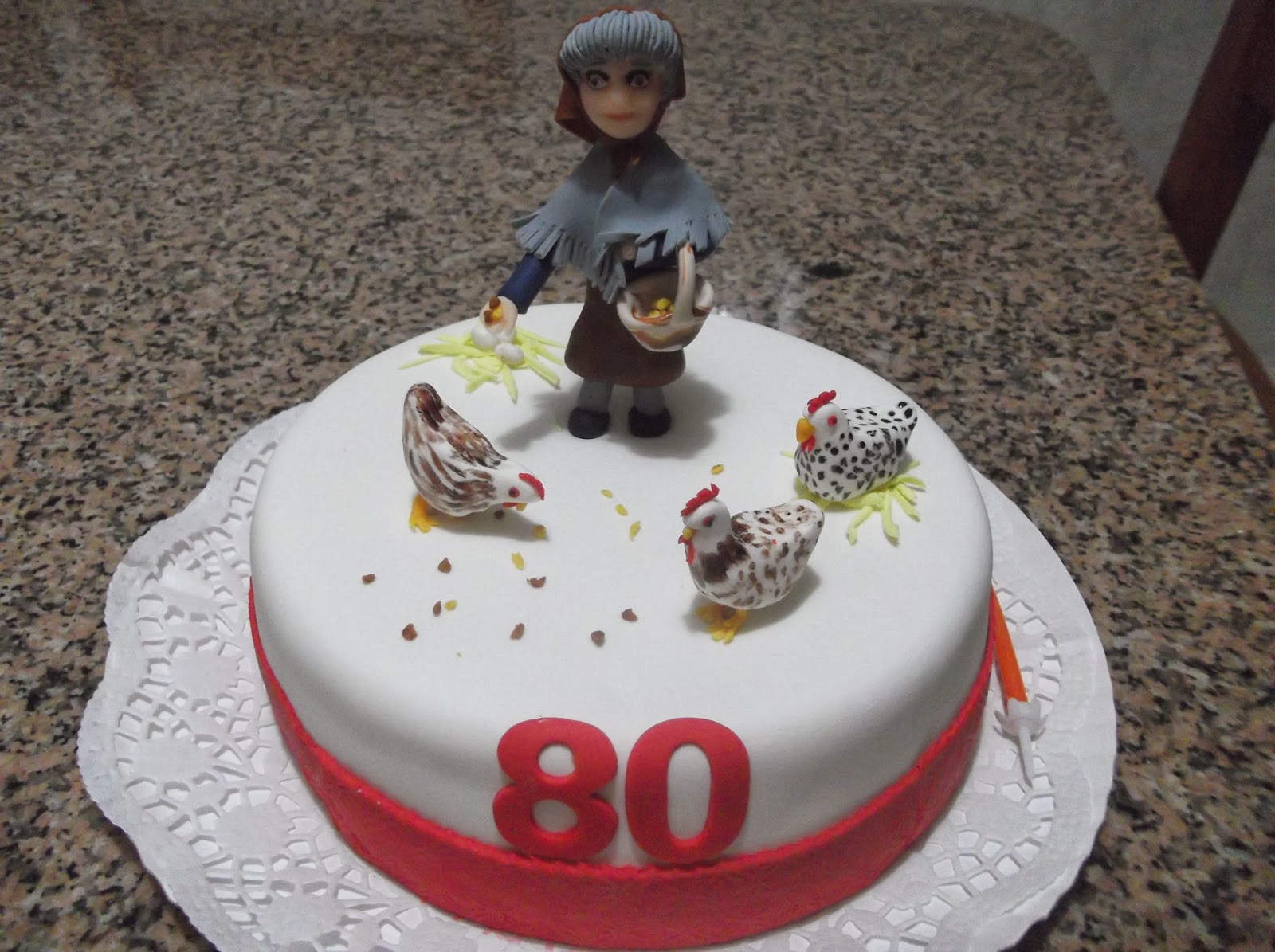 Bolos da Minda: Aniversário idosa com galinhas