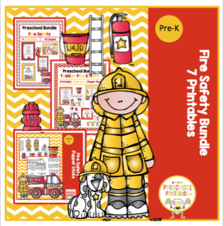 Fire Safety Bundle 1 -6 Printables-89 pages ~ Preschool Printables
