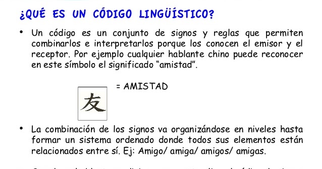 La Comunicación: El còdigo lingüístico