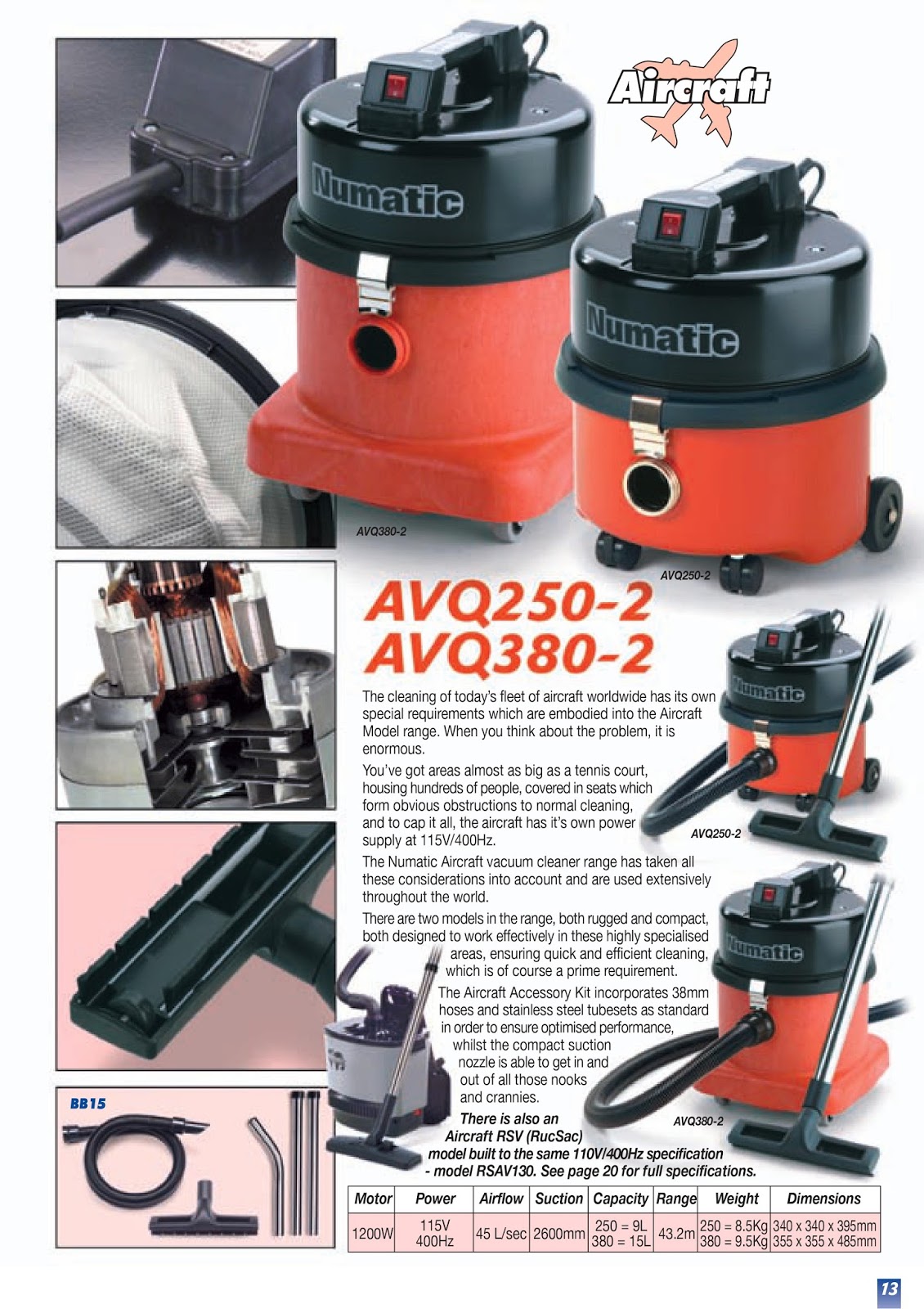 Numatic Cleancare 2007 Product Range