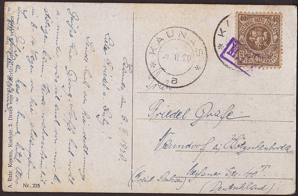 Lithuanian philately blog: Kaunas 1920 - Postcard of Zapyškis
