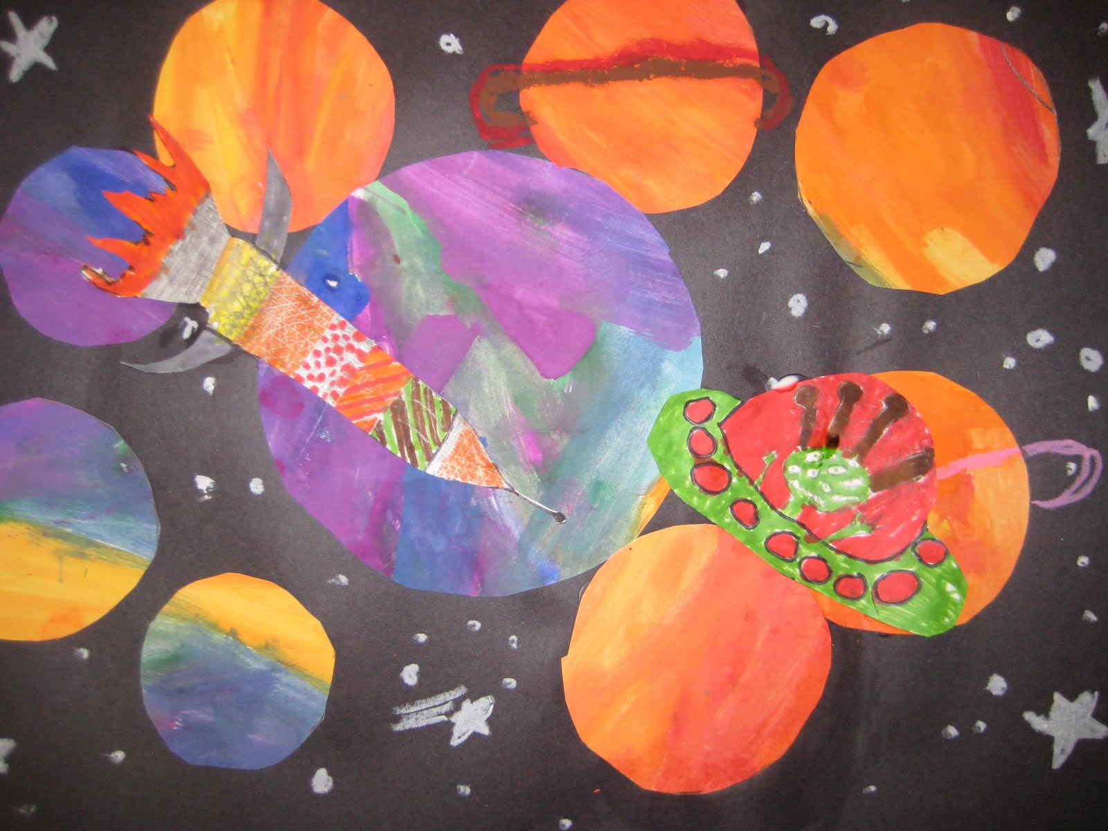 Why Walk When You Can Fly?: First Grade Outer Space Collage