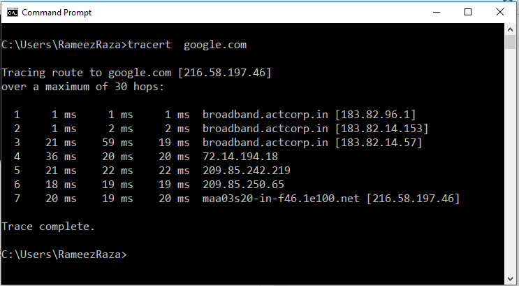 Tracert - Sucheta's Blog