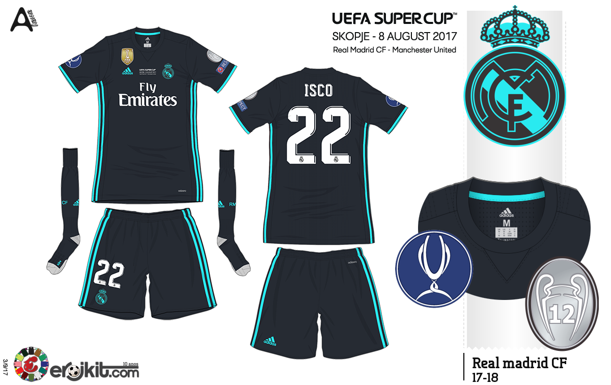 Kit Design, by eroj: 2017-18 Real Madrid (Home, Away e Third)