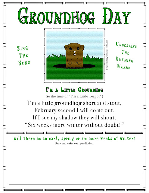 FREE Groundhog Day Rhyming Words Activity... - Our Crazy Homeschool Life