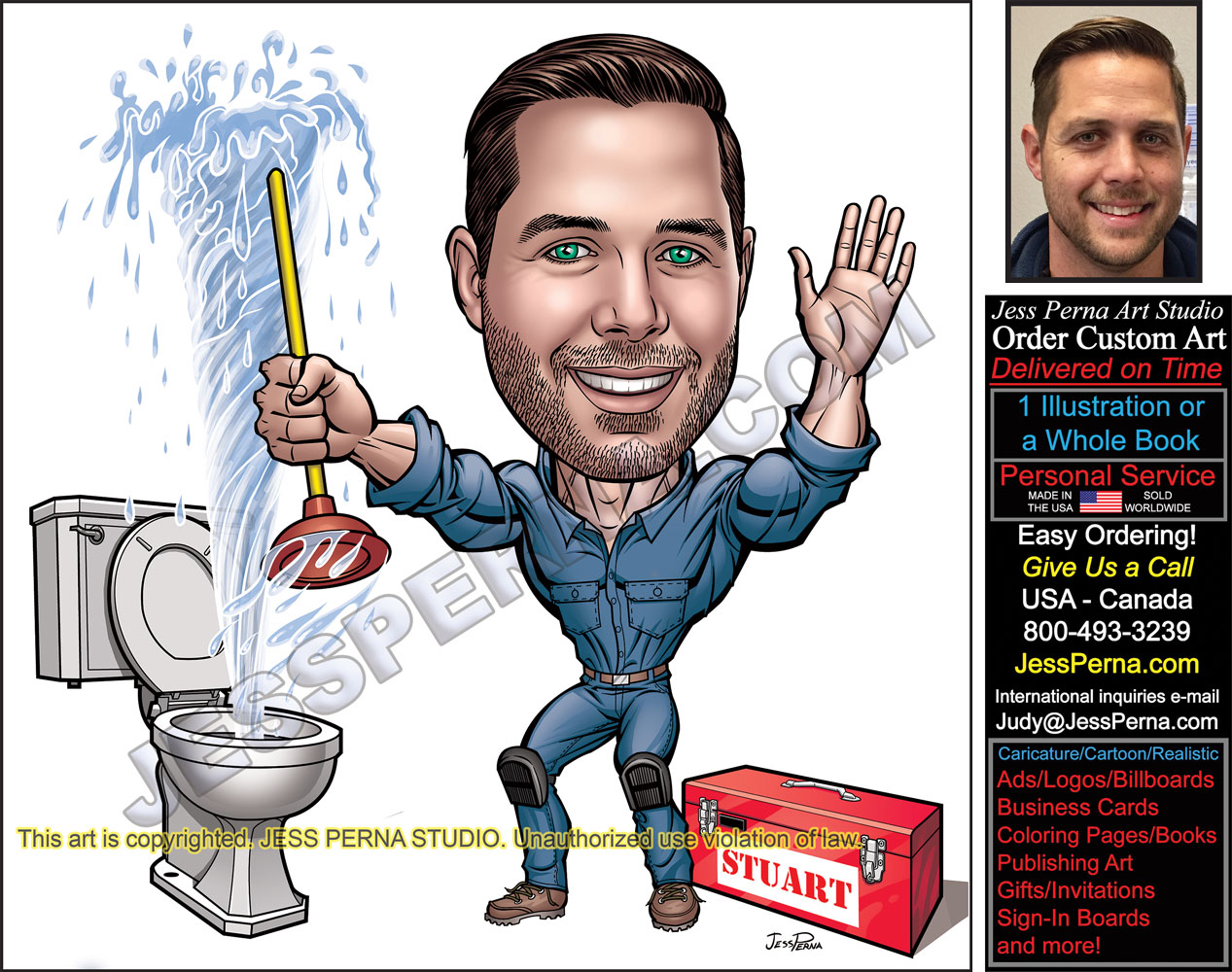 How to Order Ad Cartoons and Caricatures: How to Order Plumber Cartoons