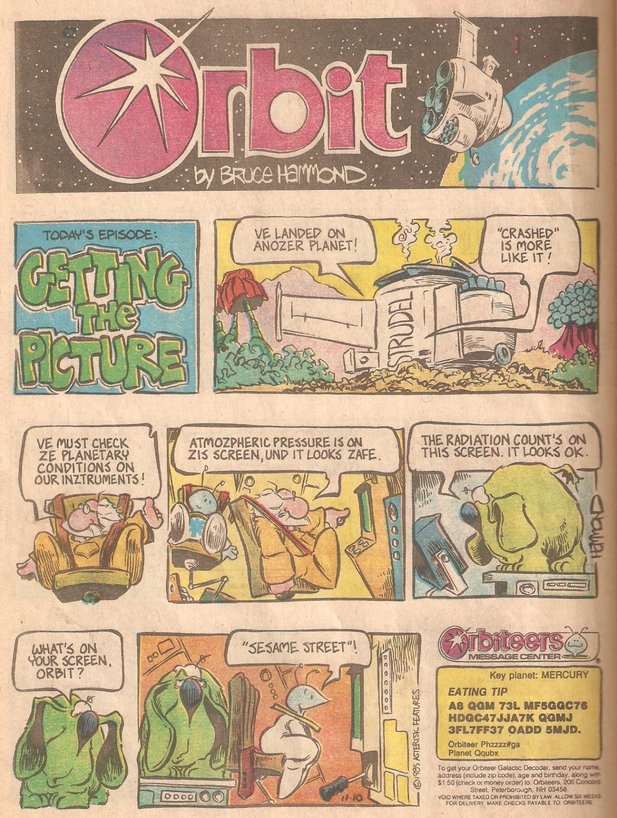 Sunday Comics Debt: A Month in Orbit