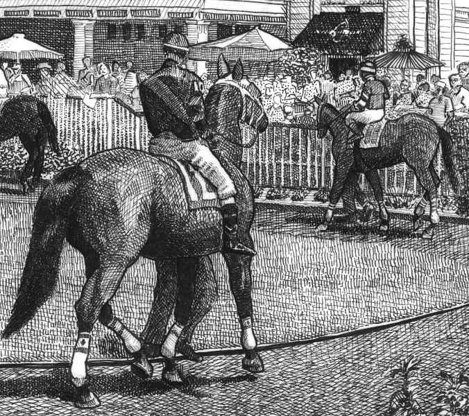 Mark Tabler: Paintings, Drawings, Other Art: In the Paddock - pen & ink