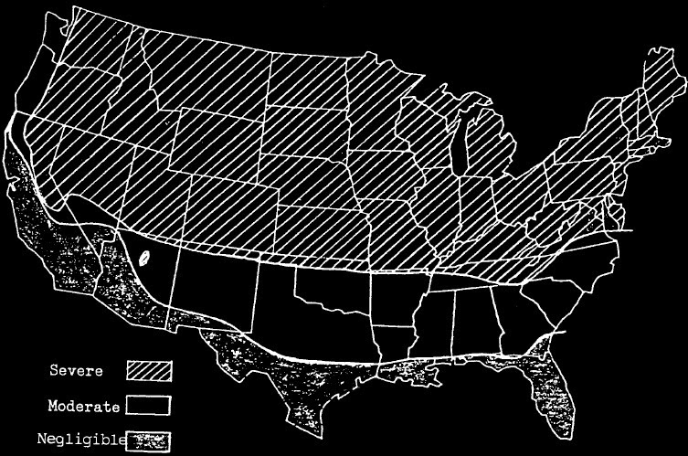 Weathering Regions for Concrete Aggregates in United States (ASTM C33)