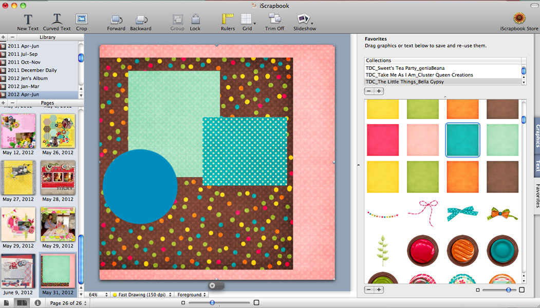 JLJ Designs Crafting Blog: Using Templates in iScrapbook 1: Adding Papers