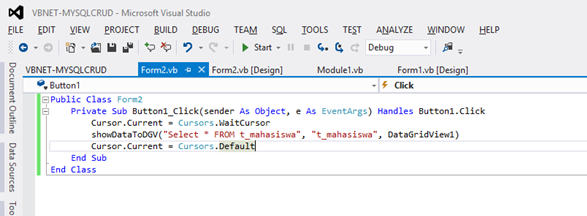 Vbnet Tutorial Creating A Function Displaying Data From Table To Datagridview Bejos Applications