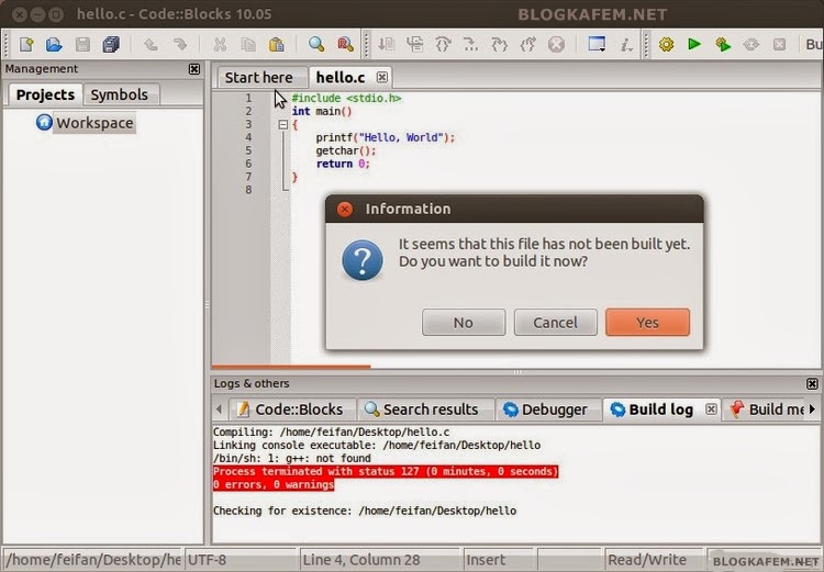 Ubuntu Da Codeblocks Derleme Sorunu Ve Çözümü Blogkafem