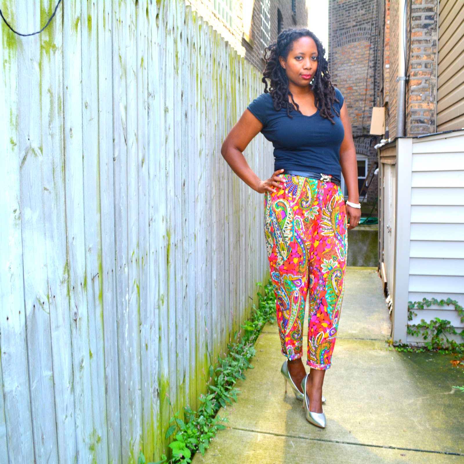 Thrift + Style: Colorful Print Pants | Thriftanista in the City