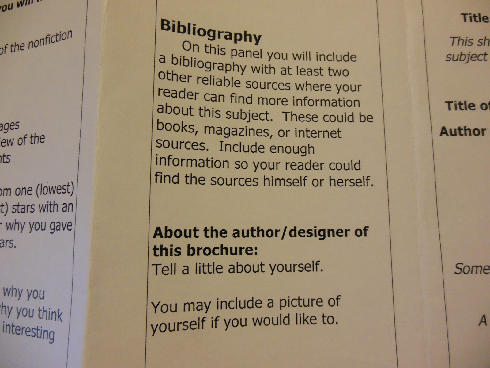 Caveman English: Brochure Assignment for Nonfiction