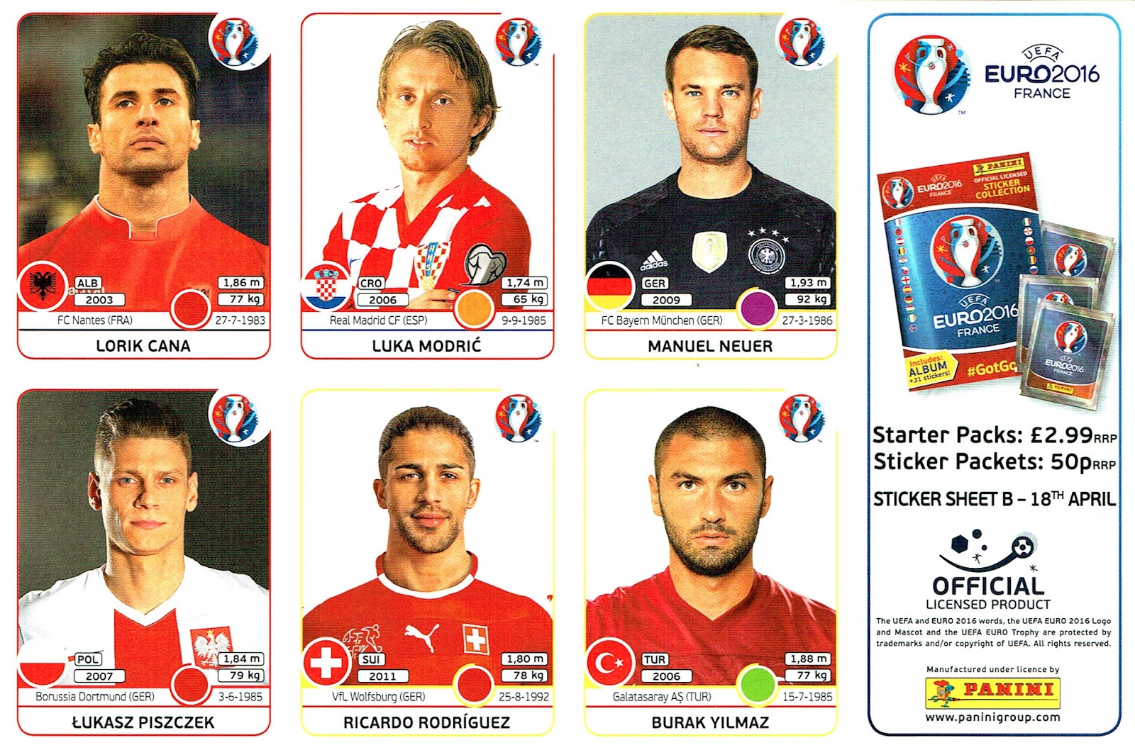 Football Cartophilic Info Exchange: Panini - UEFA Euro 2016 France (17 ...