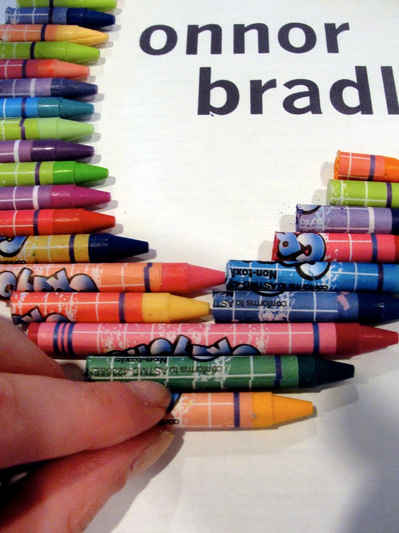 The Pursuit of Happiness: DIY Initial Crayon Frame