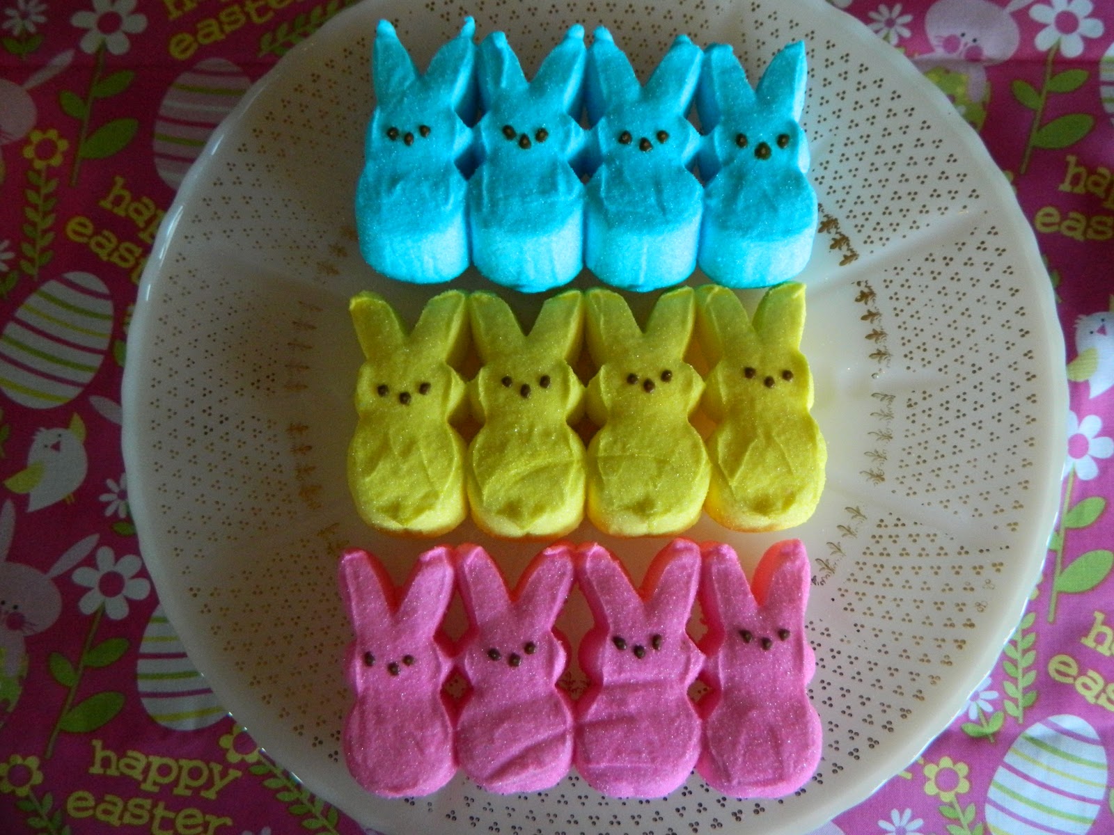 the vintage umbrella: Burlap peeps pillow and peeps brownies