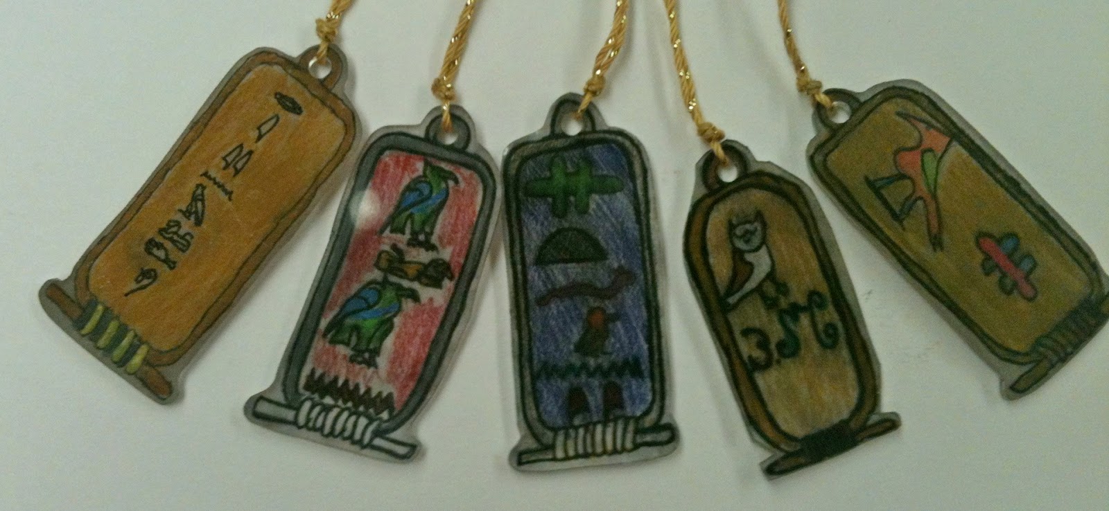 Adventures in Middle School Art Class: Egyptian Cartouche and Shrinky Dinks