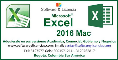 Microsoft Excel 2016 Mac - "Licencias con Factura"Licencias con Factura