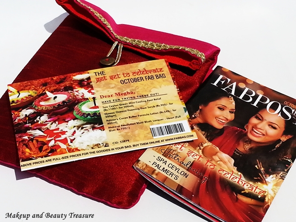 best makeup beauty mommy blog of india: Fab Bag October 2015 Unboxing ...