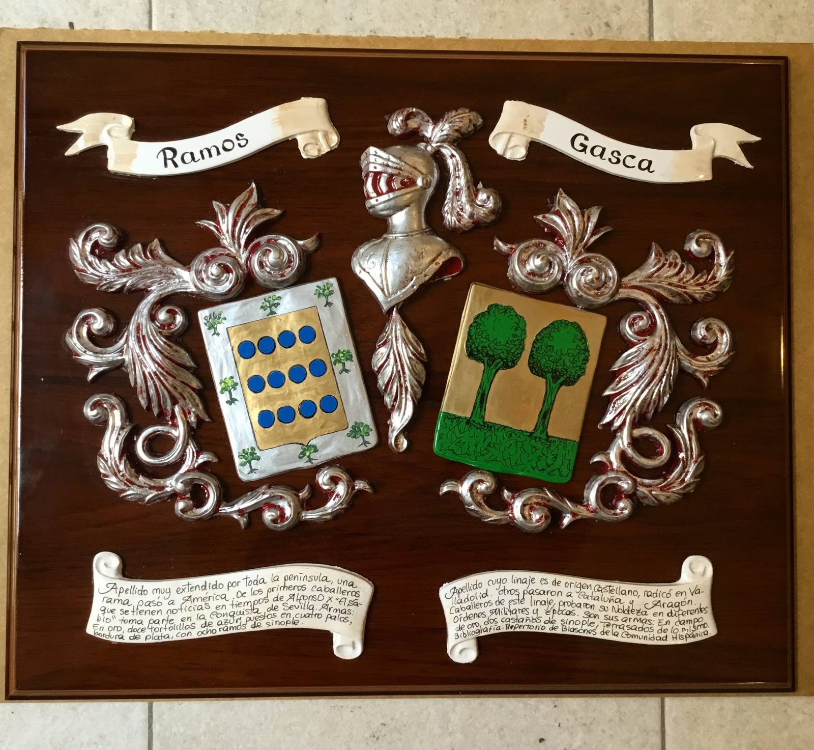 Todo de heráldica: Escudos Heráldicos Ramos y Gasca en esmalte