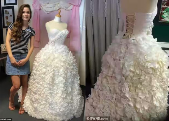 Check out this beautiful wedding dress made entirely out of tissue ...