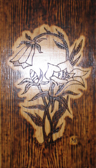 Pirografia Arte Queimar Madeira: Flores Pirogravadas