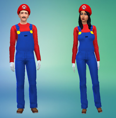 Mario Overall Outfits and hats ~ Cepzid Sims