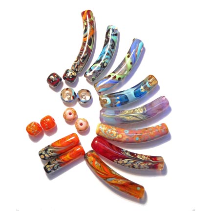Lampwork Glass Beads, Playing With Fire: Lampwork Glass Curved Bead ...