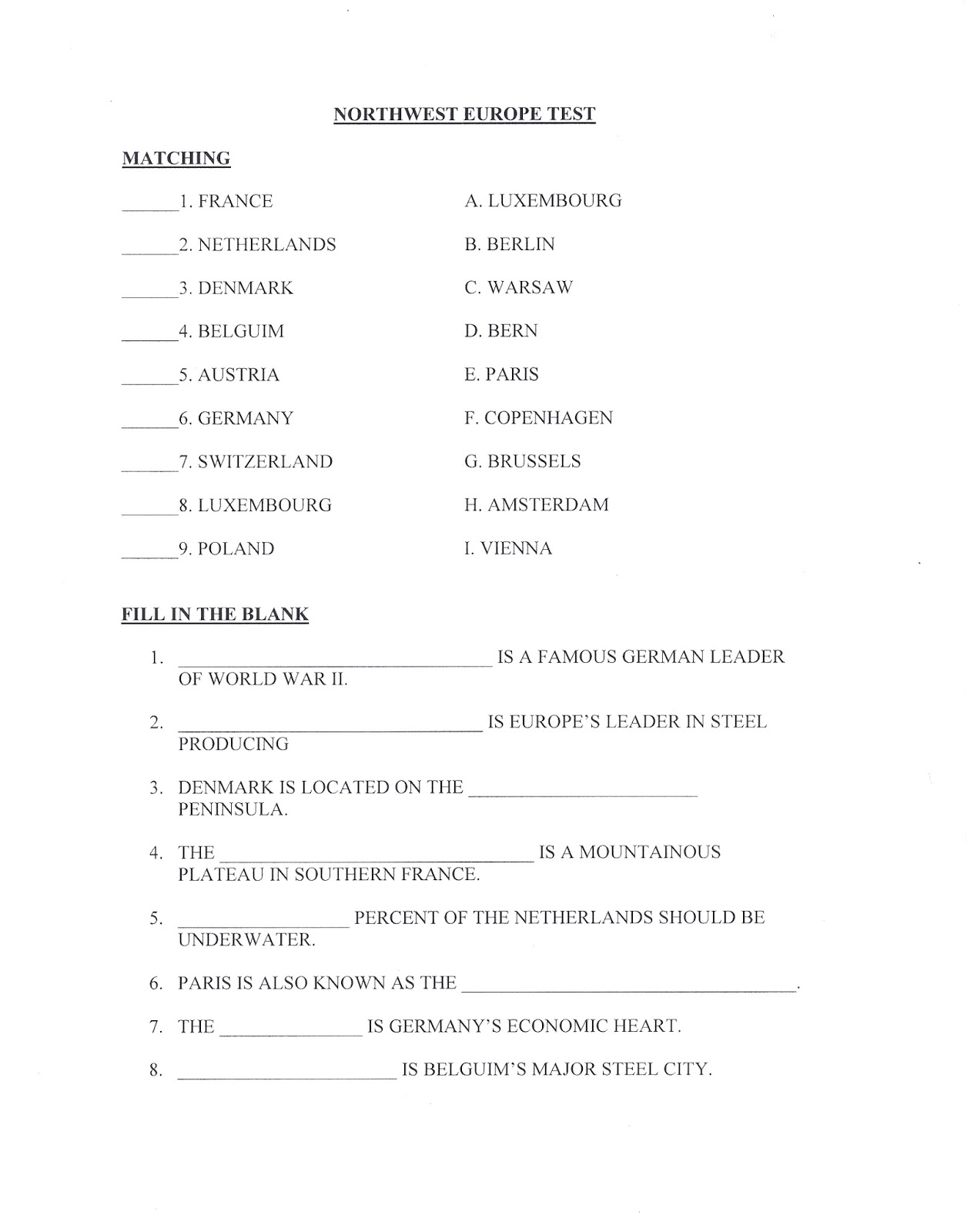 Mr. E's World Geography Page: World Geography 2018 - Northwest Europe ...