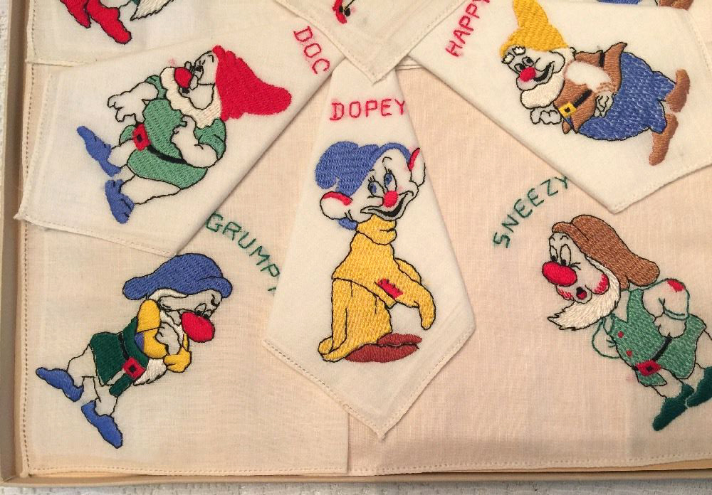 Filmic Light - Snow White Archive: 1938 Embroidered Hanky Boxed Sets by ...