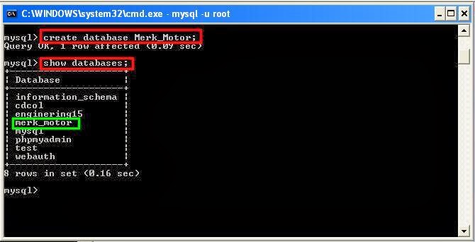 Membuat Database Menggunakan CMD dan XAMPP LA lab TI