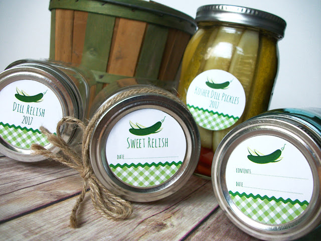 Colorful Adhesive Canning Jar Labels: Pickles Canning Jar Labels for ...