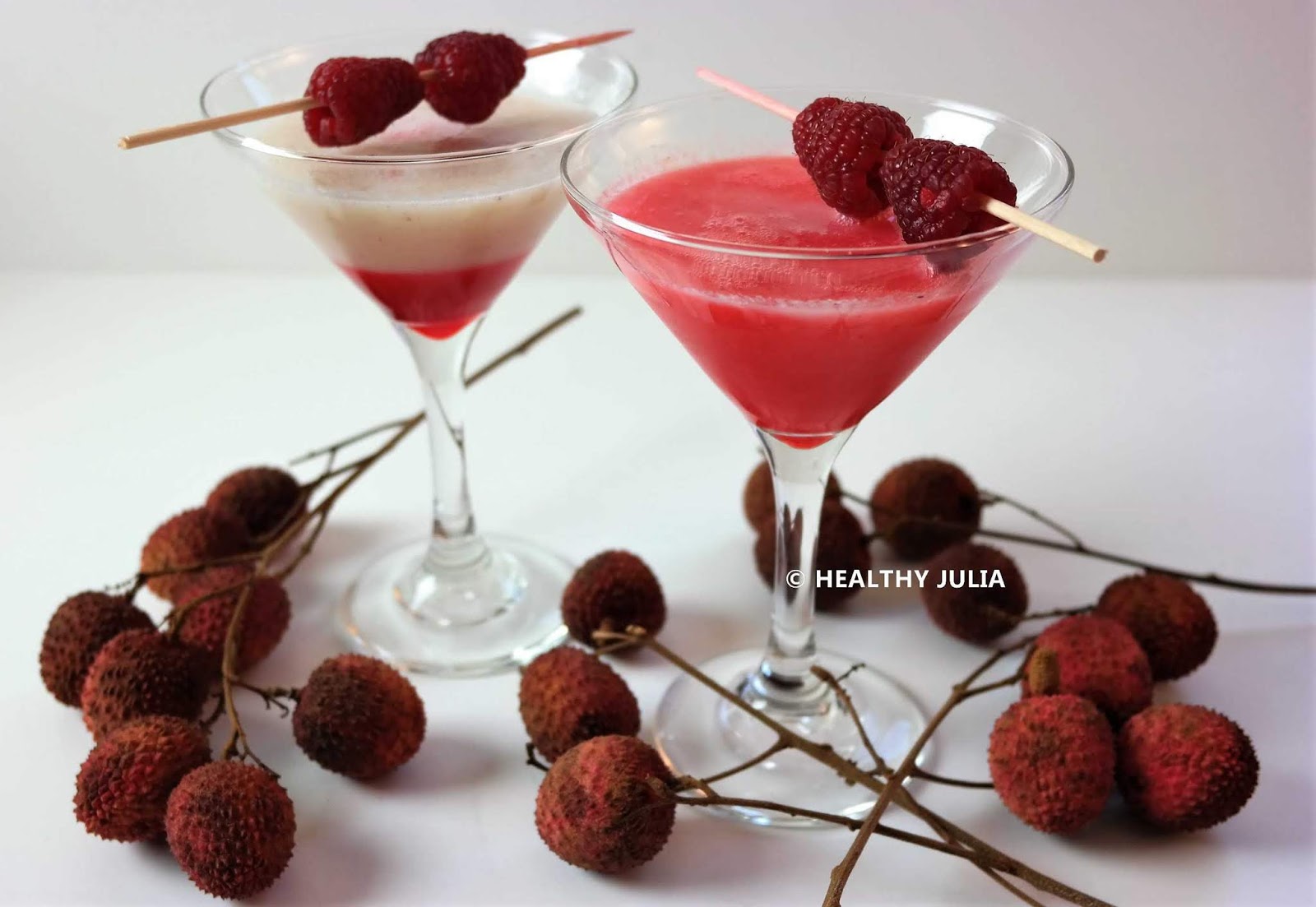 COCKTAIL LITCHI-GRENADINE #VEGAN - Healthy Julia