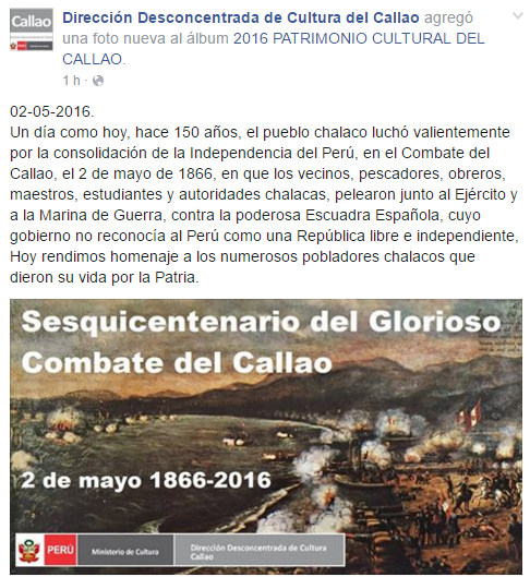 ¿Por qué Combate del 2 de mayo, y no Combate del Callao?