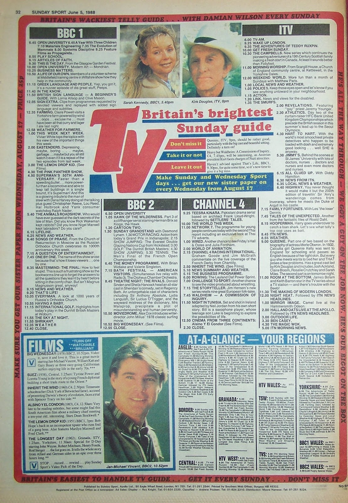 Sunday Sport Newspaper 5th June 1988