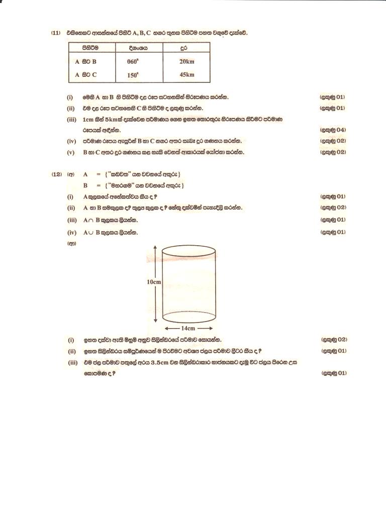 Past papers: Grade 10