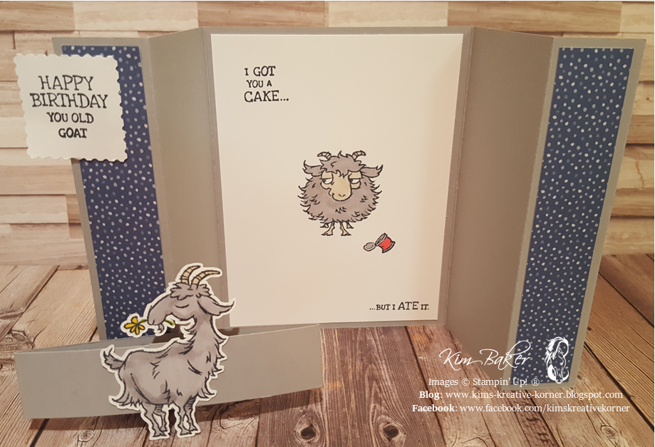Kim's Kreative Korner: Mystery Stamping Gate Fold Goat Card