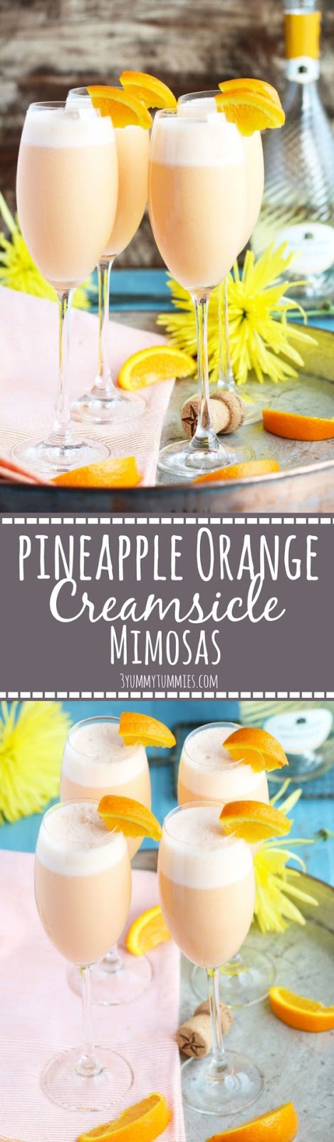 Pineapple Orange Creamsicle Mimosas - The Healthy Breakfast Ideas