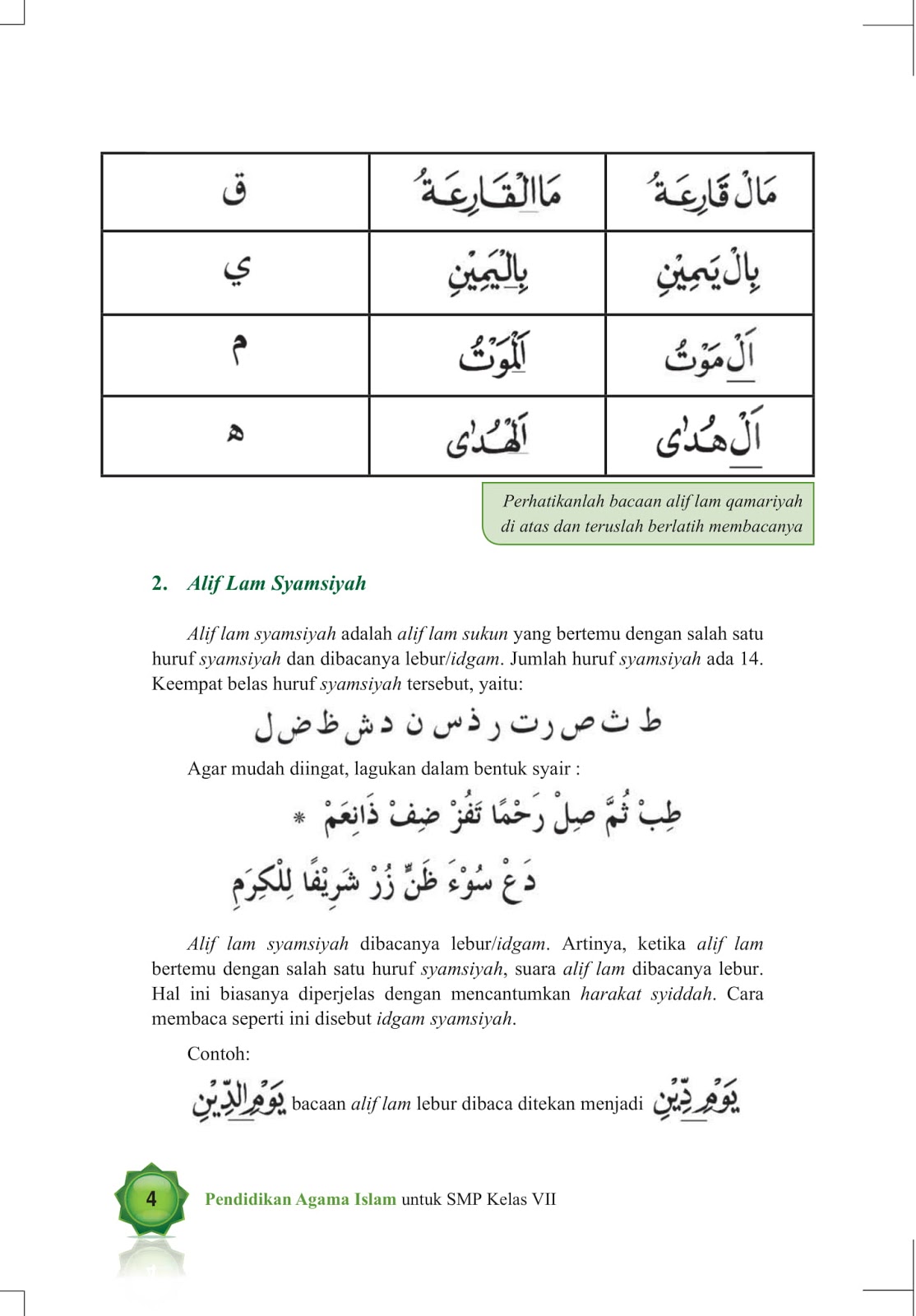 Pendidikan Agama Islam: HUKUM BACAAN ALIF LAM SAMSIYAH DAN ALIF LAM ...