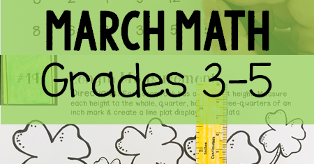 Kelly McCown: March NO PREP Math Packets {Grades 3 to 5}