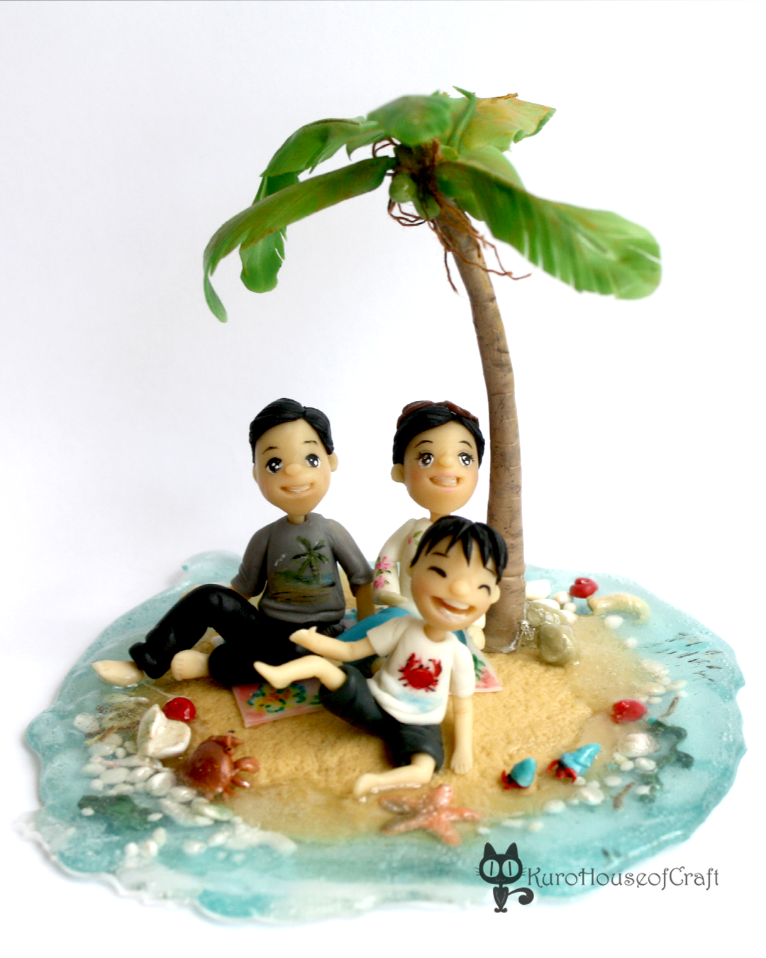 KuroHouse of Craft: Clay Diorama: Family in little island