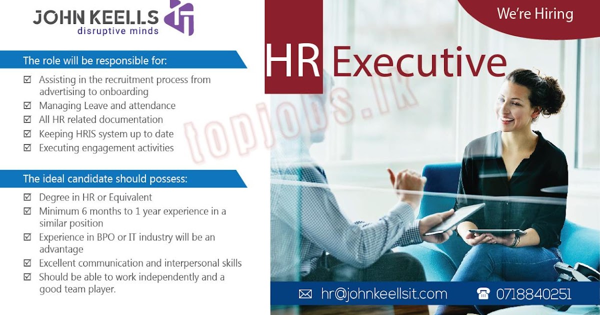 HR Executive at John Keells Computer Services (Pvt) Ltd | Agencylk ...