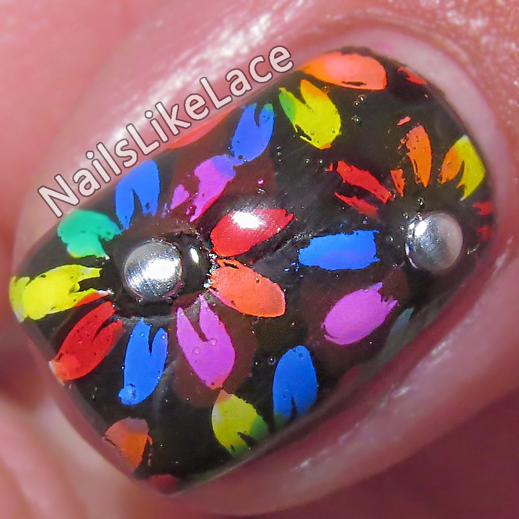 NailsLikeLace: April Showers Bring May RAINBOW Flowers