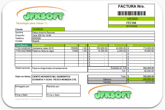 Angelo More Huaman: FACTURA