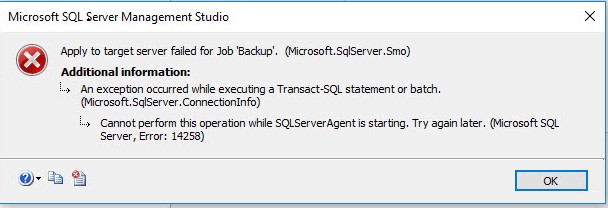 Ошибка при создания SQL задания… Try again later. : Немножко всего .. из жизни администратора ms ...