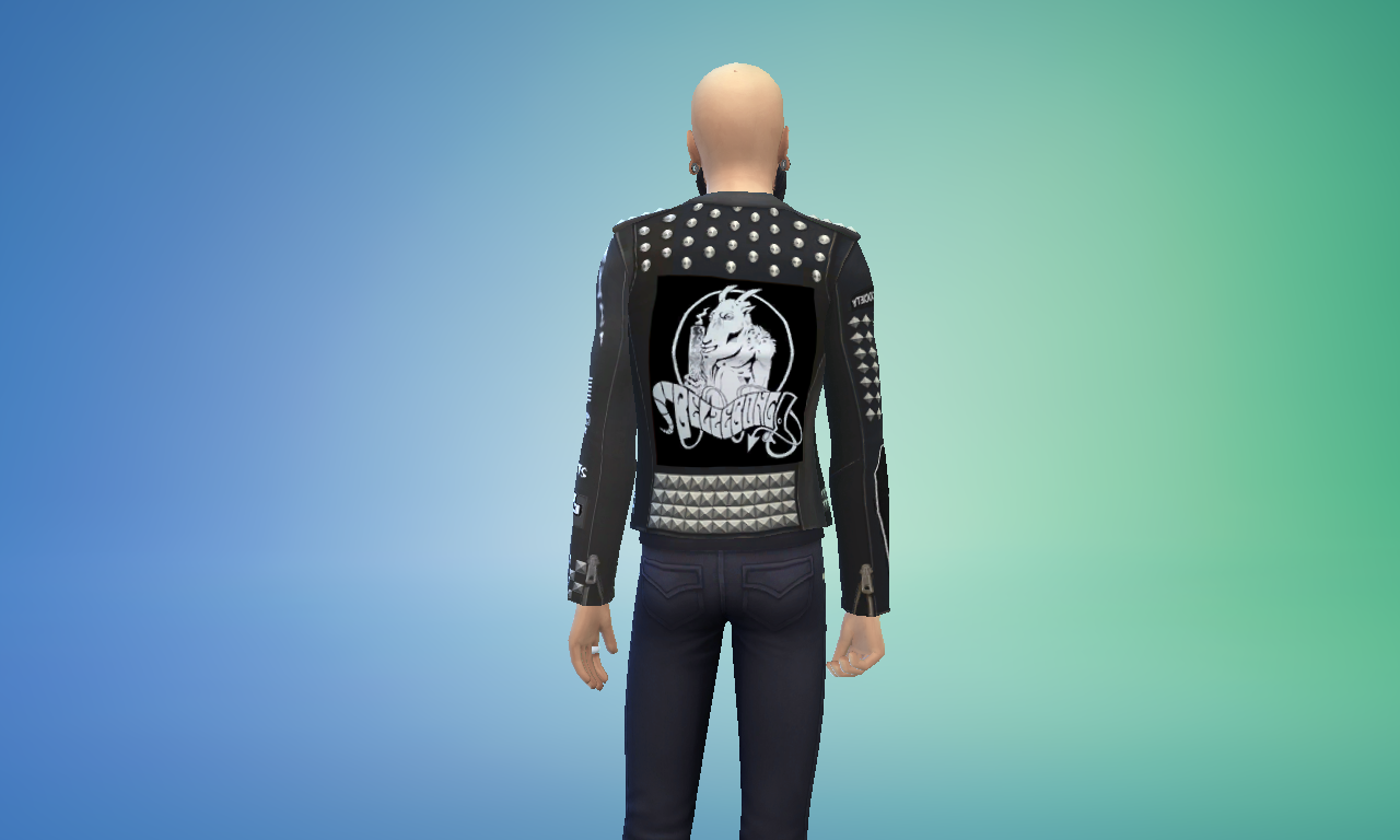 Head Bang Medusa: The Sims 4 Metalhead Battle Jacket ( JACKET )