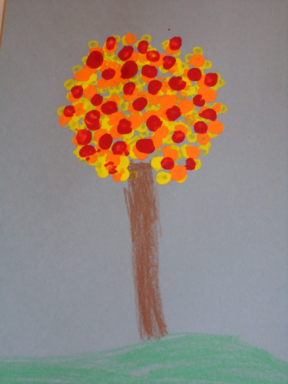 CCPS Art: 1st Grade Pointillism Fall Trees