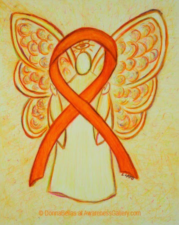 Awareness Angels Art Project: Orange Awareness Ribbon Angel Art